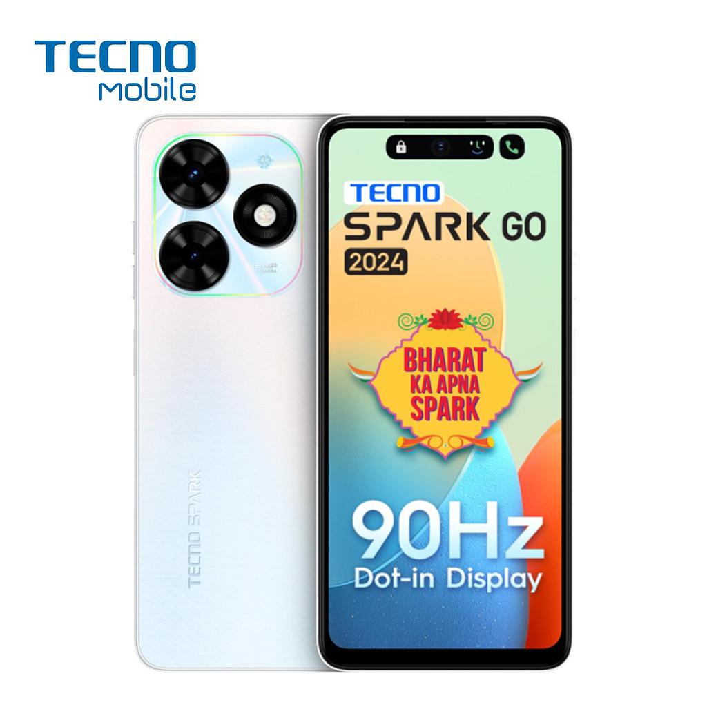 Celular Tecno Spark Go 2024 4G 128GB/4 Liberado Dual Sim Blanco | Tecno Center Guatemala