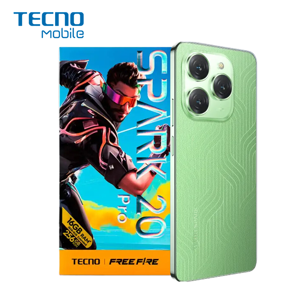 Celular Tecno Spark 20 pro Free Fire 4G NFC 256GB/8 Liberado Dual Sim Verde | Tecno Center Guatemala