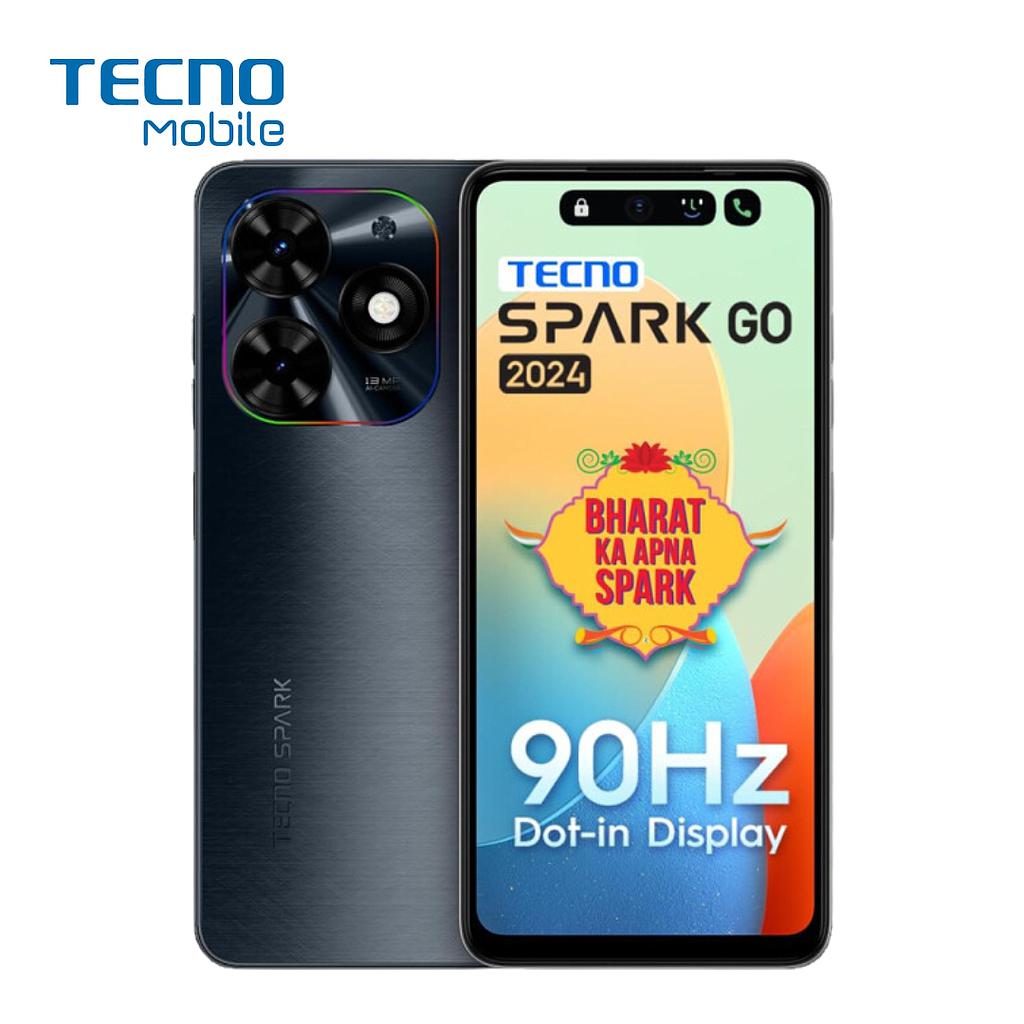 Celular Tecno Spark Go 2024 4G 128GB/4 Liberado Dual Sim Negro | Tecno Center Guatemala